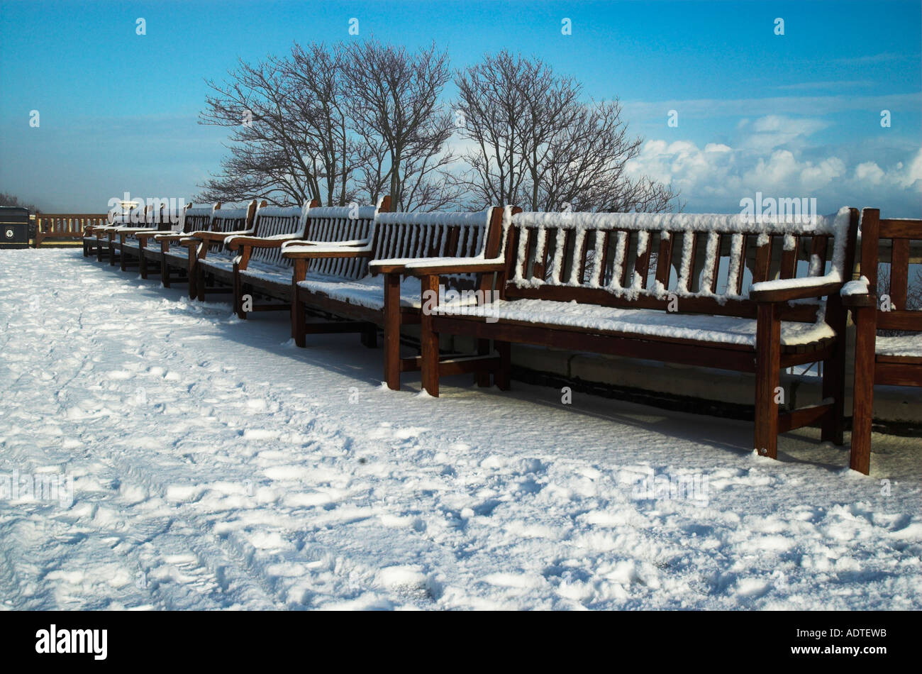 Snow in Filey North Yorkshire England United Kingdom U K Great Britain ...