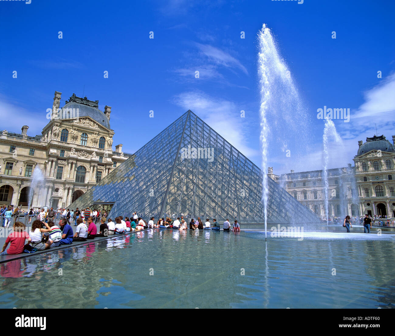 The Louvre Palace Pyramid Paris France Stock Photo - Alamy