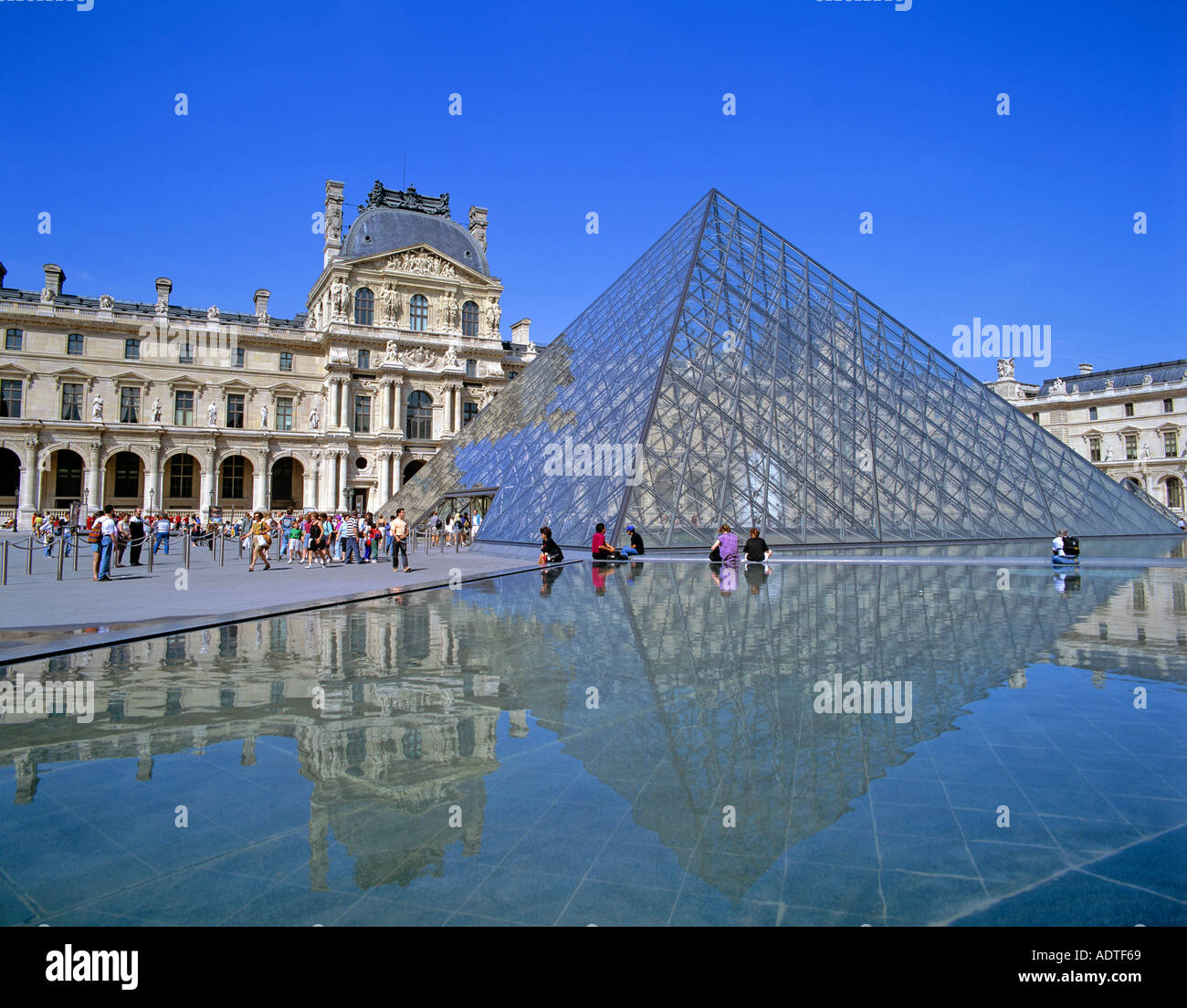 The Louvre Palace Pyramid Paris France Stock Photo - Alamy