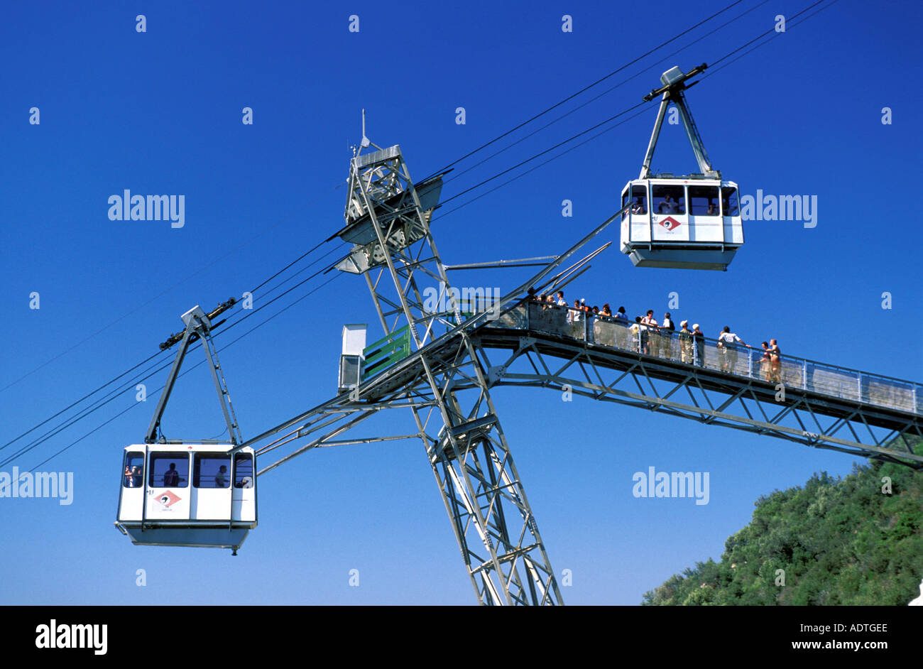 gibraltar cable car Stock Photo - Alamy
