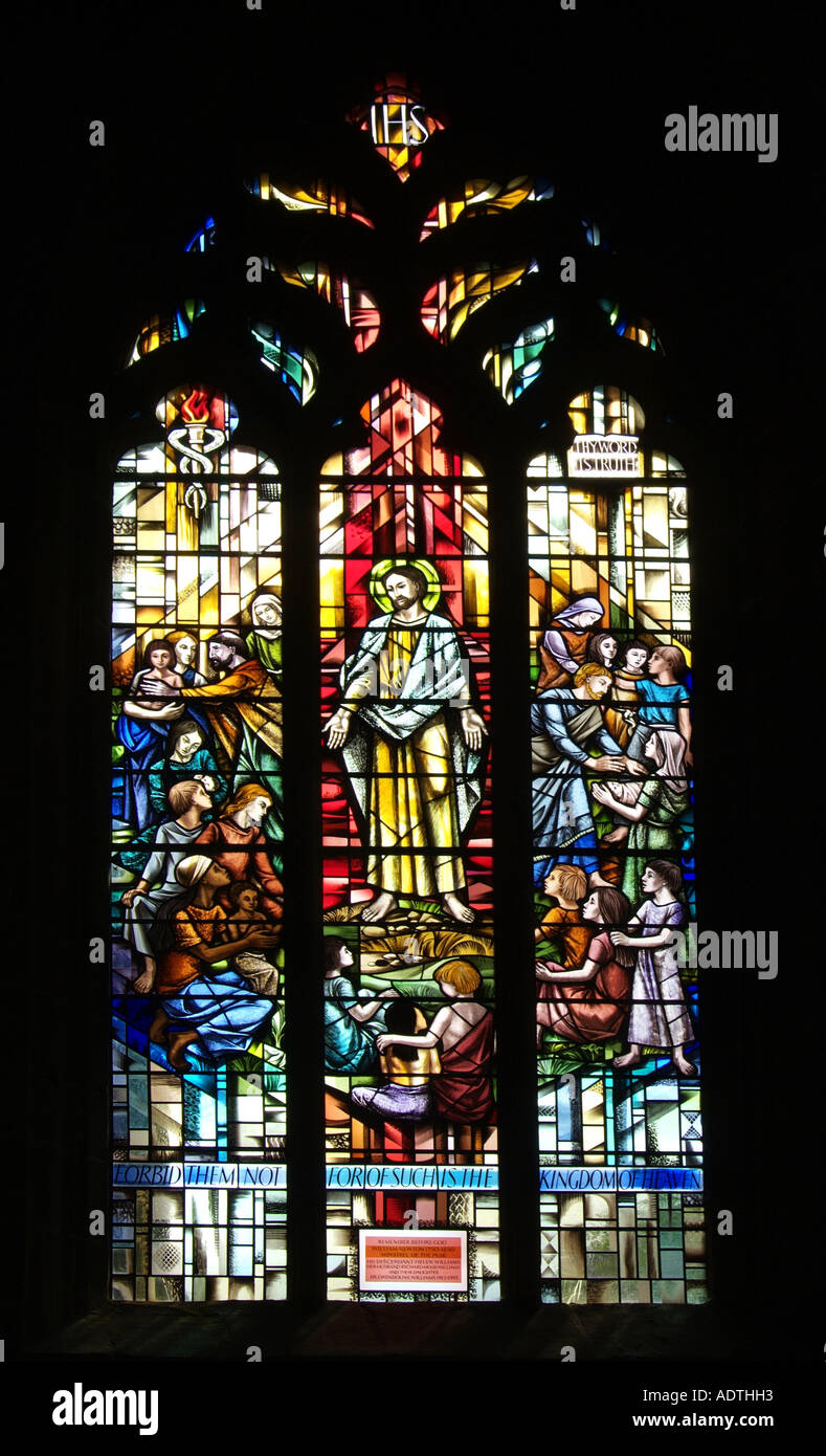 Stained glass window church Howarth England UK United Kingdom GB Great ...