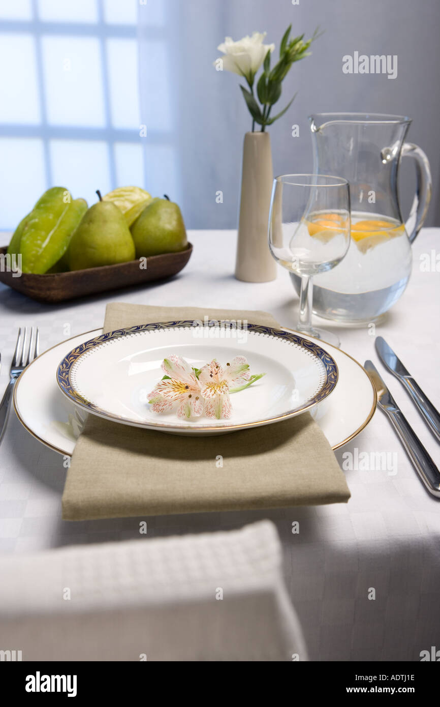 lunch setting with window light Stock Photo - Alamy