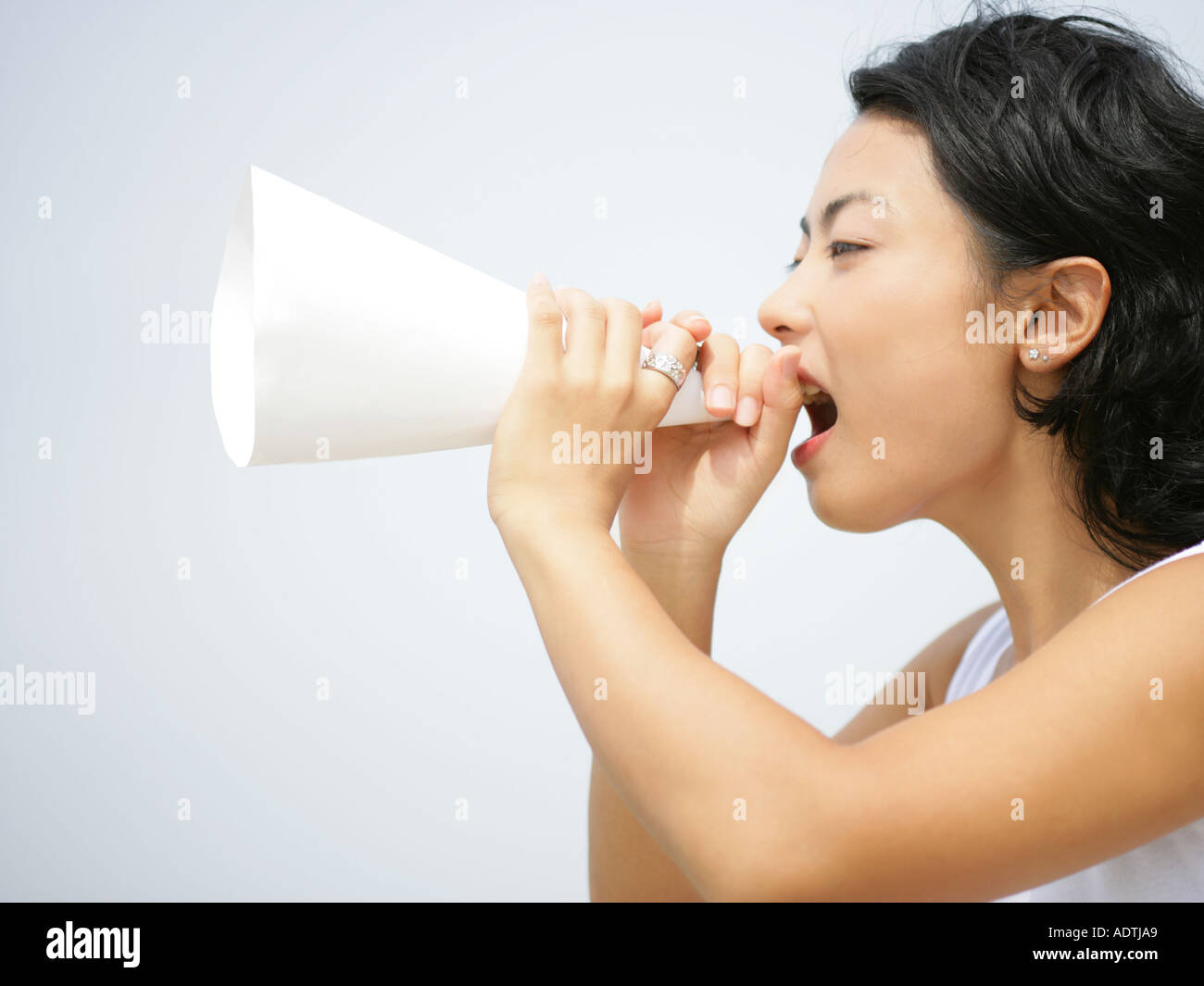 Woman Yelling Profile