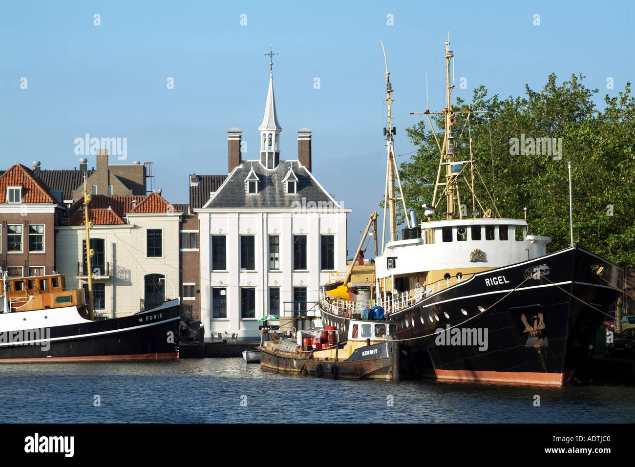 Maassluis attractive town Nr Rotterdam Holland The Netherlands The quay ...