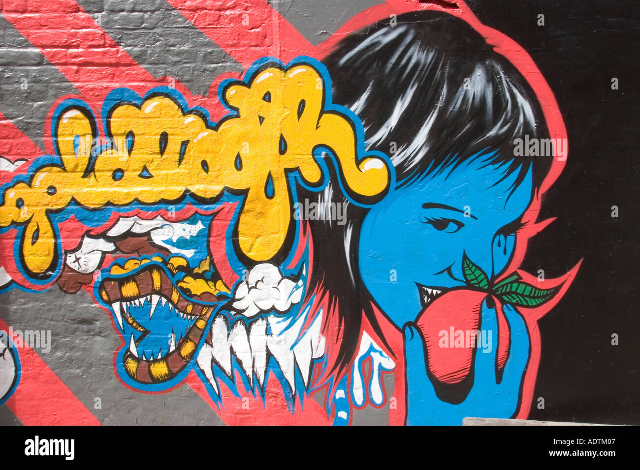 Street Mural Hoxton London England UK Stock Photo - Alamy