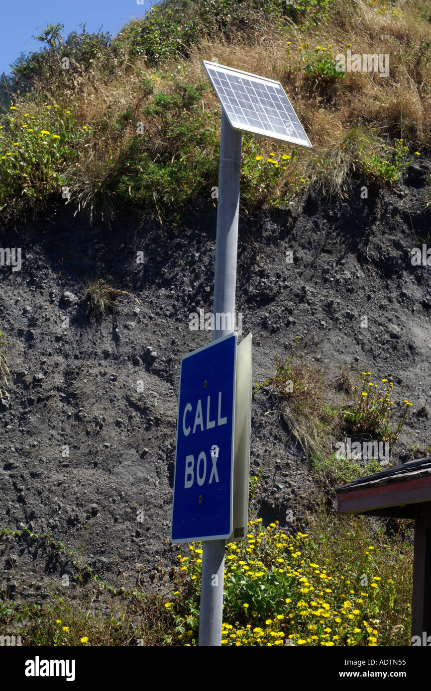 solar powered call box panel and sign Stock Photo - Alamy