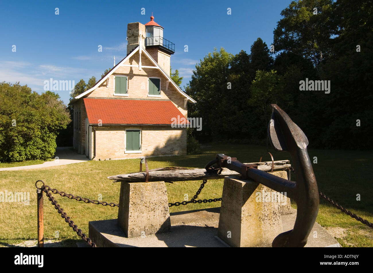 Eagle Bluff Lighthouse located in Peninsula State Park in Door county ...