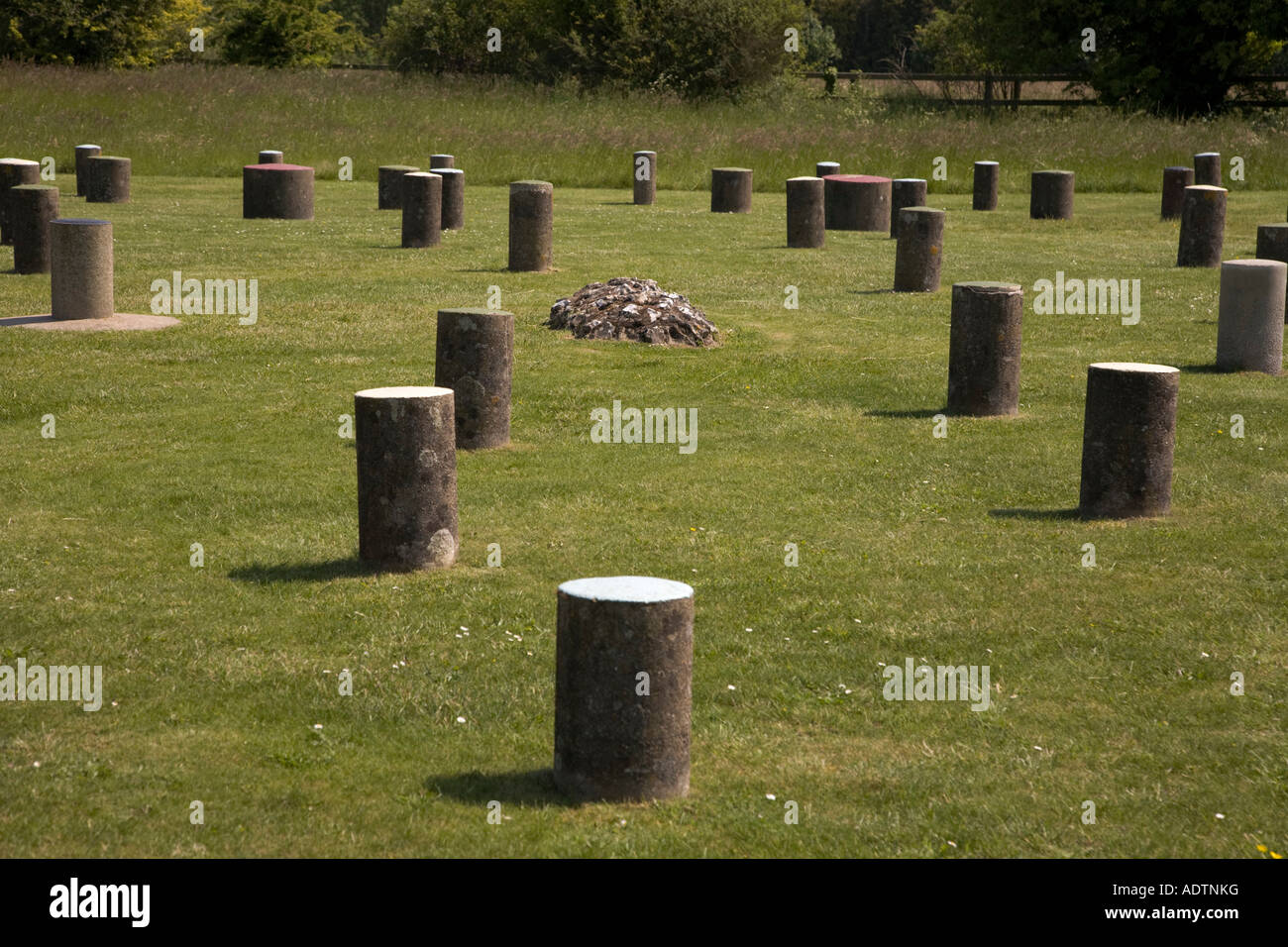 Woodhenge Ancient monument wiltshire markers showing post holes Stock ...