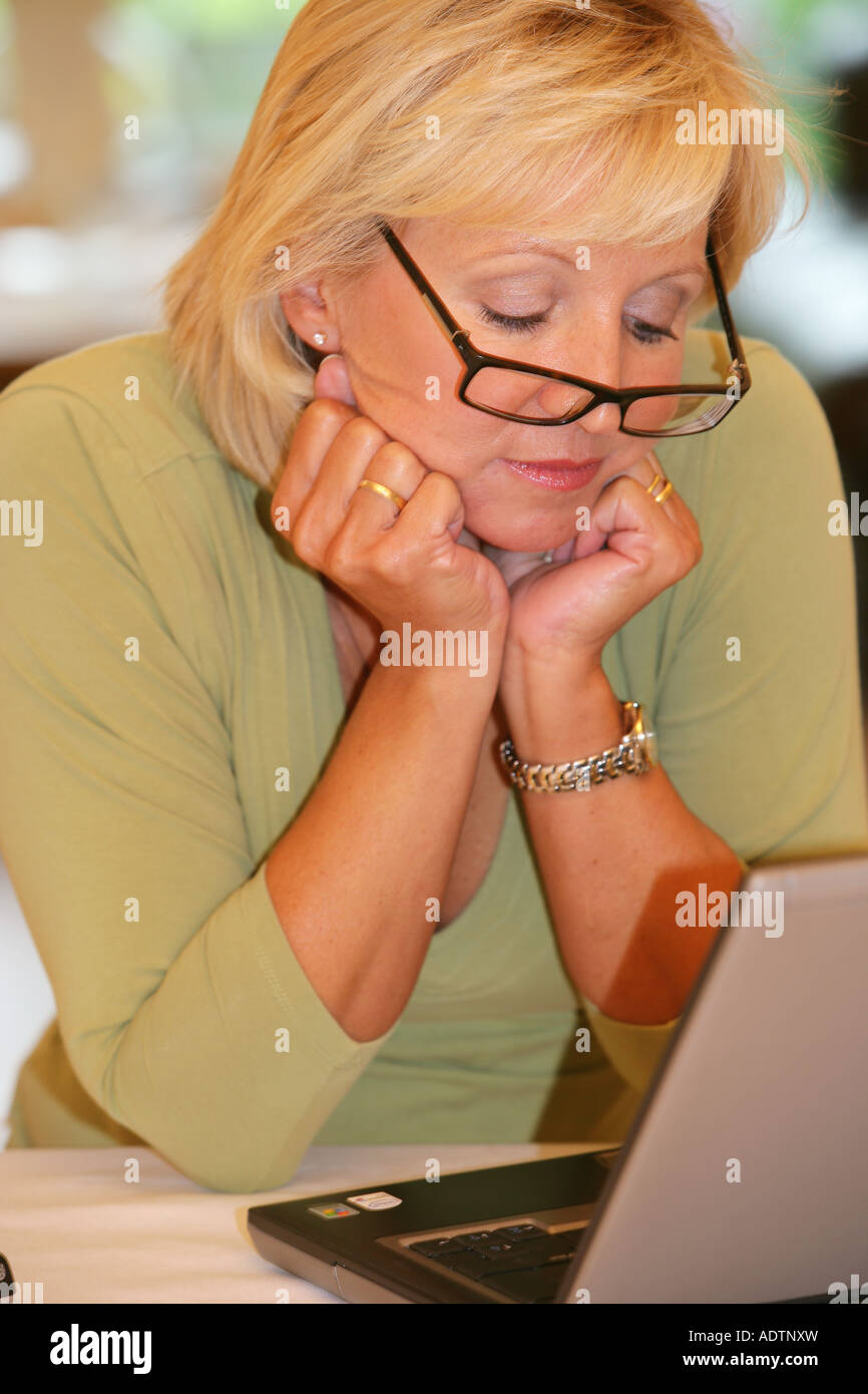 Bored Mature Woman Model Released Stock Photo - Alamy