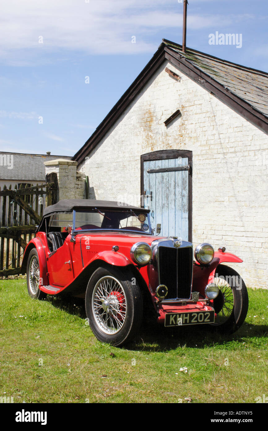 Red MG TA Sports Car Stock Photo - Alamy
