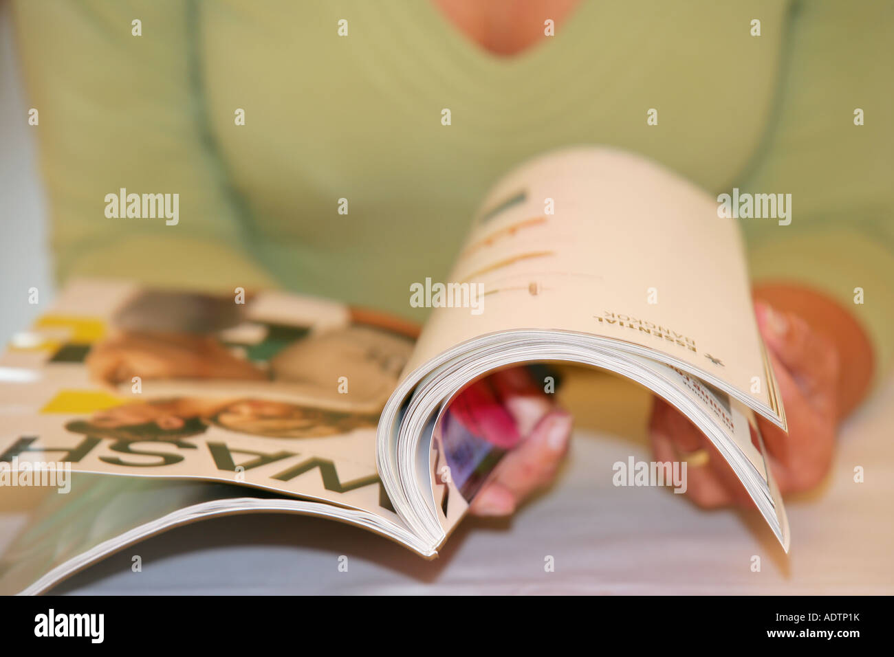 Mature Woman Reading Magazine Model Released Stock Photo - Alamy