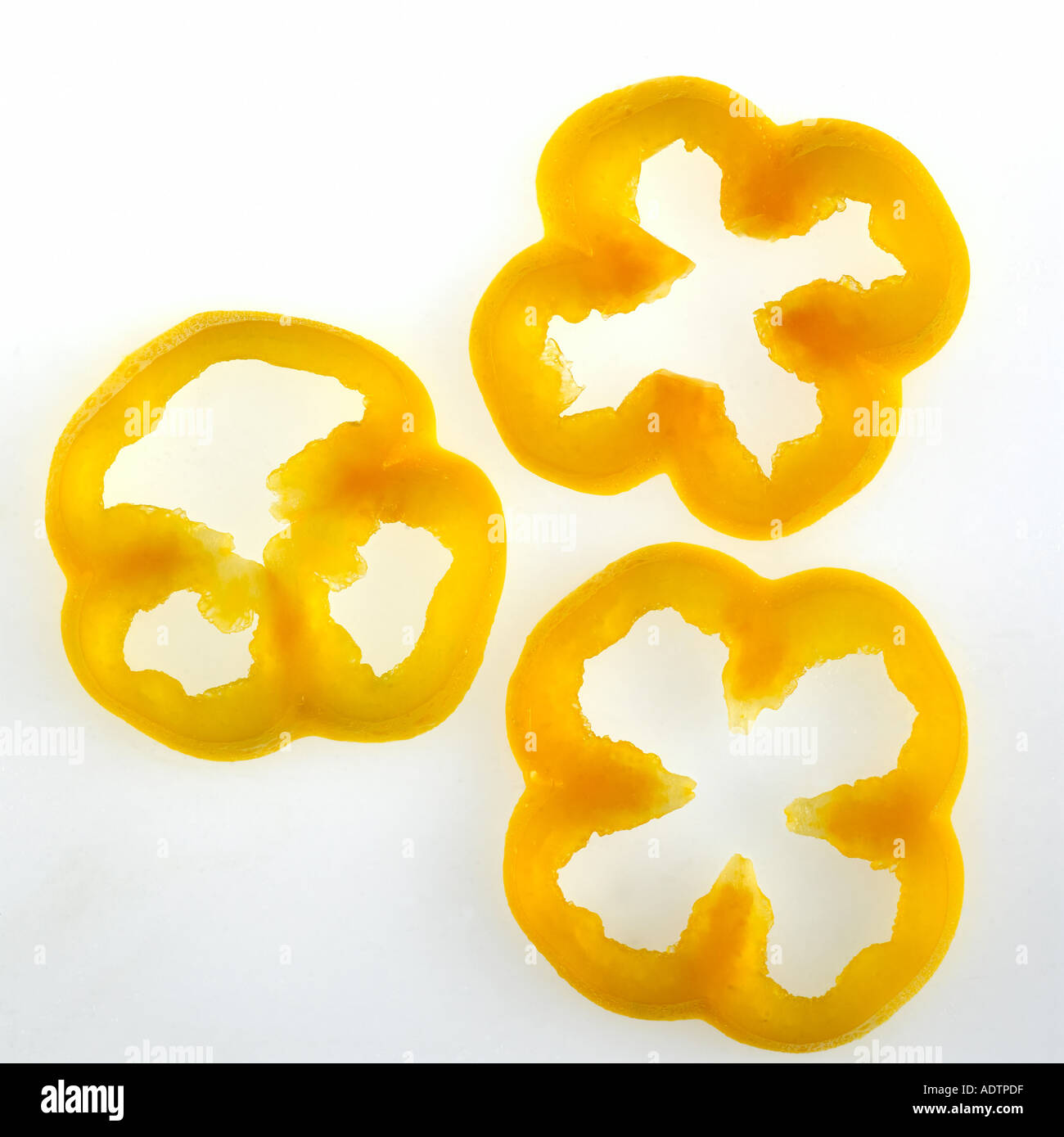 Yellow pepper slices Stock Photo - Alamy