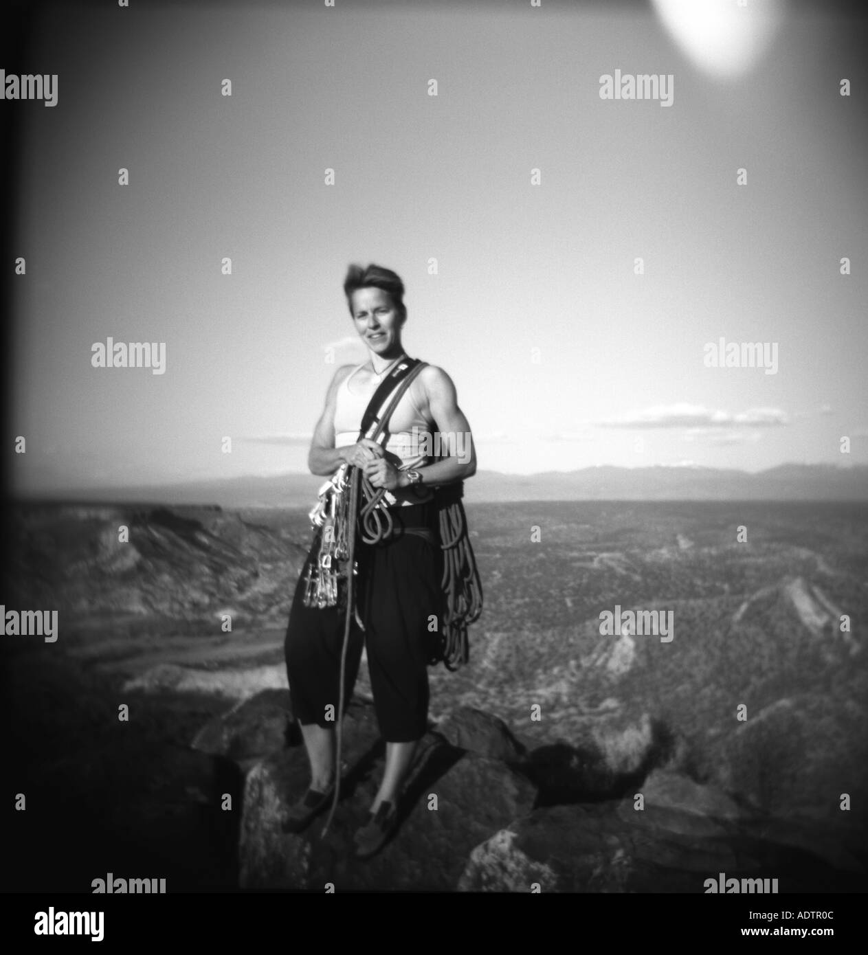 Female rock climber Black and White Stock Photos & Images - Alamy