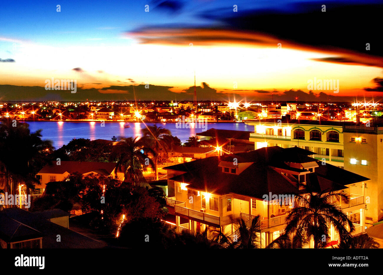 north and south sides of belize city separated by haul over creek Stock ...
