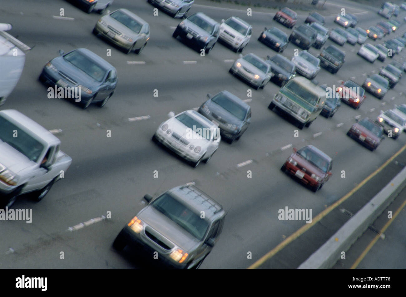 Heavy traffic on Los Angeles 401 highway Stock Photo - Alamy