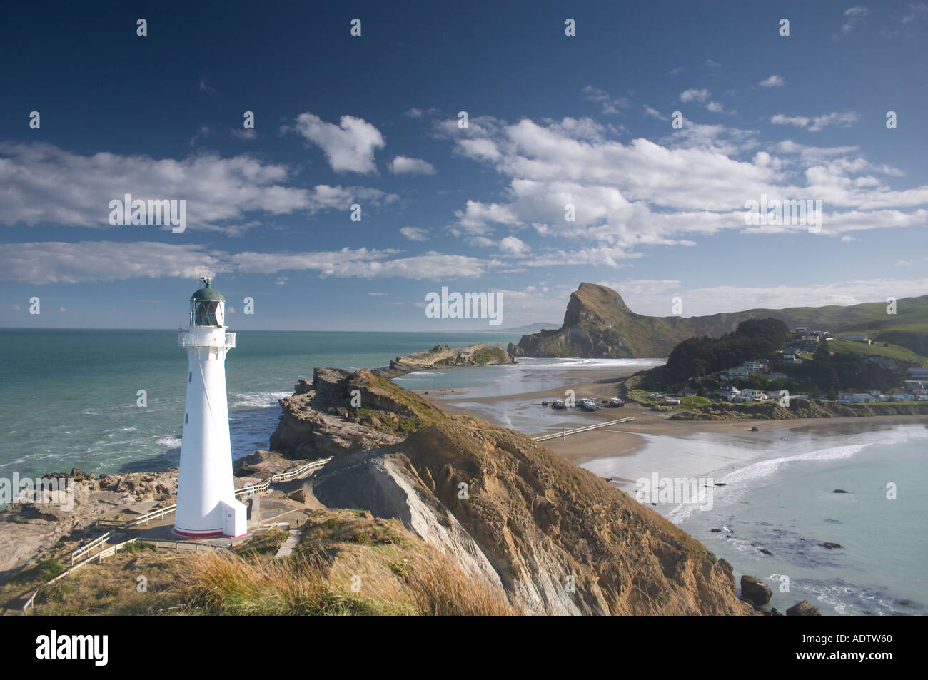 Lighthouse castle point Stock Photo - Alamy