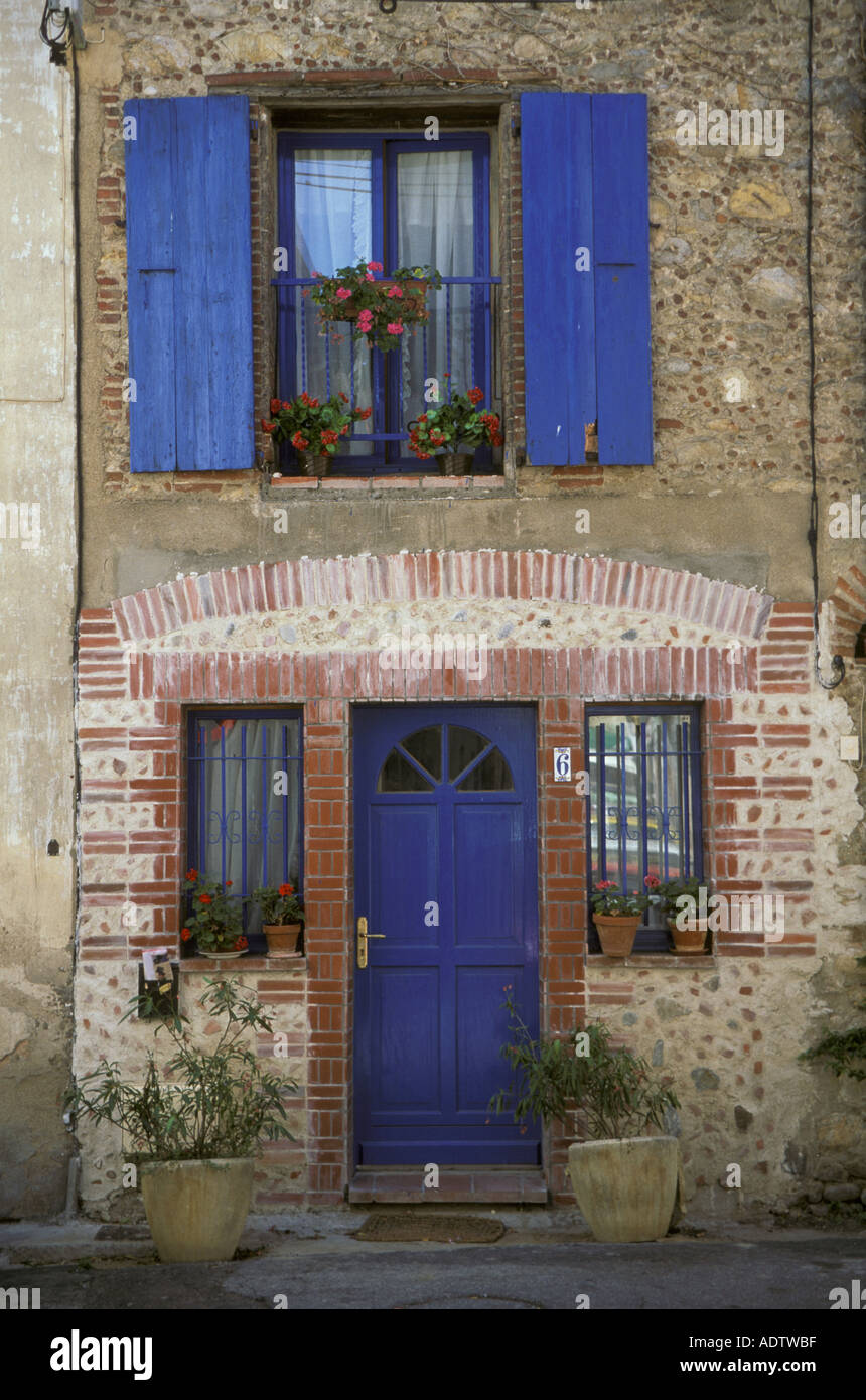 Europe France House frontage Argeles South France Stock Photo - Alamy