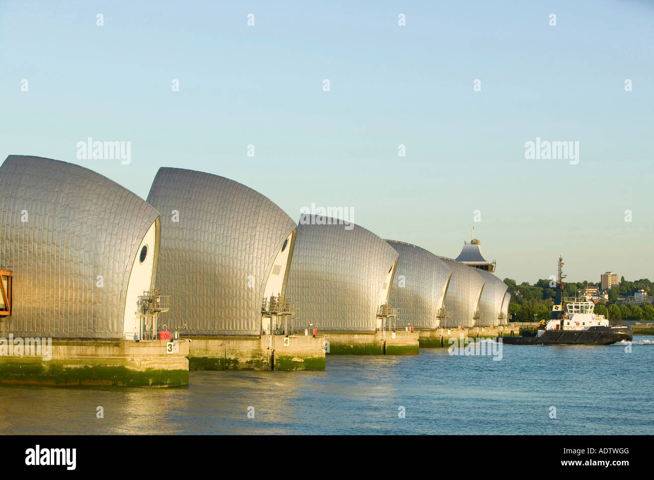 The Thames Barrier London UK designed to protect the city from flooding ...
