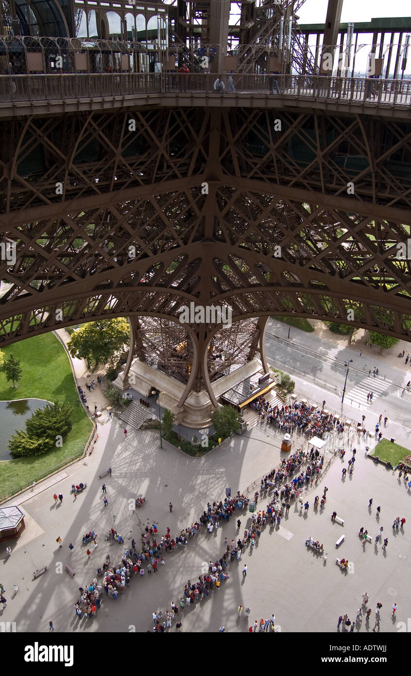 VIEW FROM SECOND FLOOR OF THE Eiffel Tower Stock Photo - Alamy