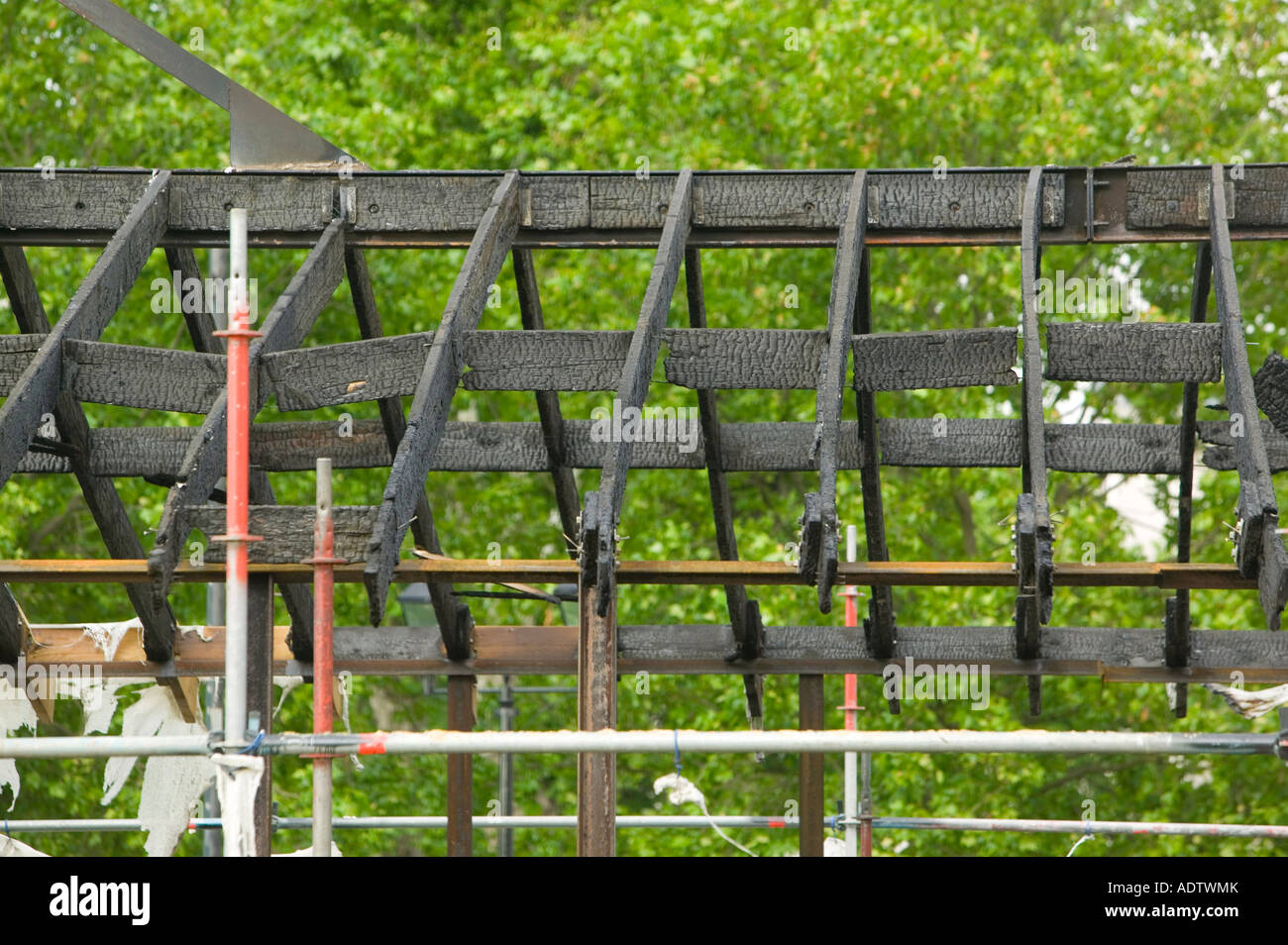The Cutty Sark sailing ship after the 2007 fire, Greenwich, London, UK ...