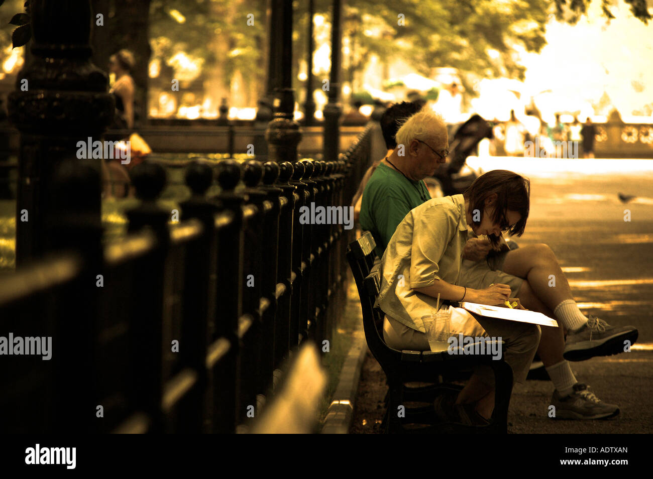 An afternoon scene in central park New York City Stock Photo - Alamy