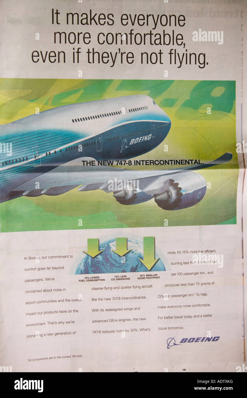 Boeing jet advert hi-res stock photography and images - Alamy