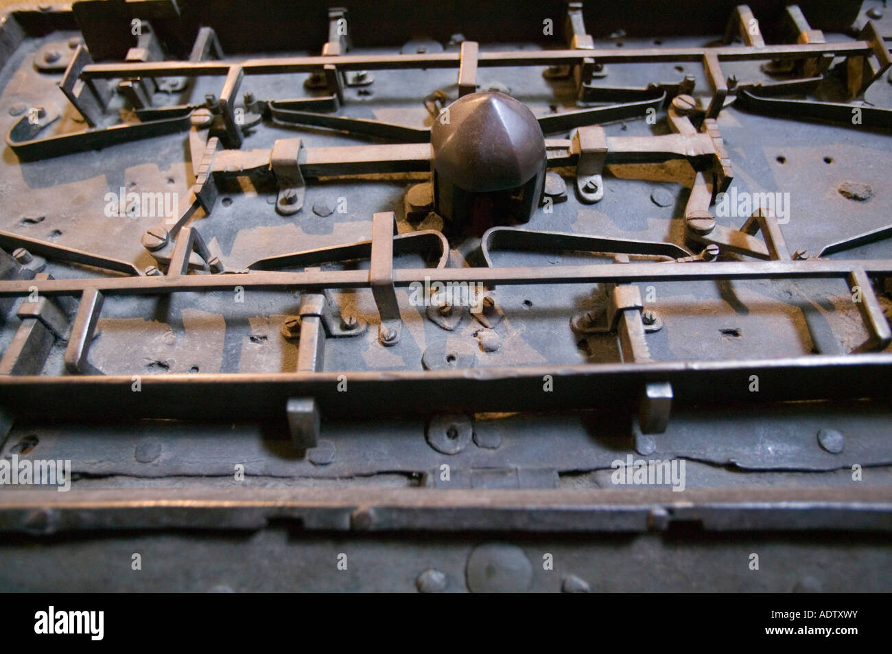 An ancient strong box with locking mechanism Tewkesbury Abbey ...