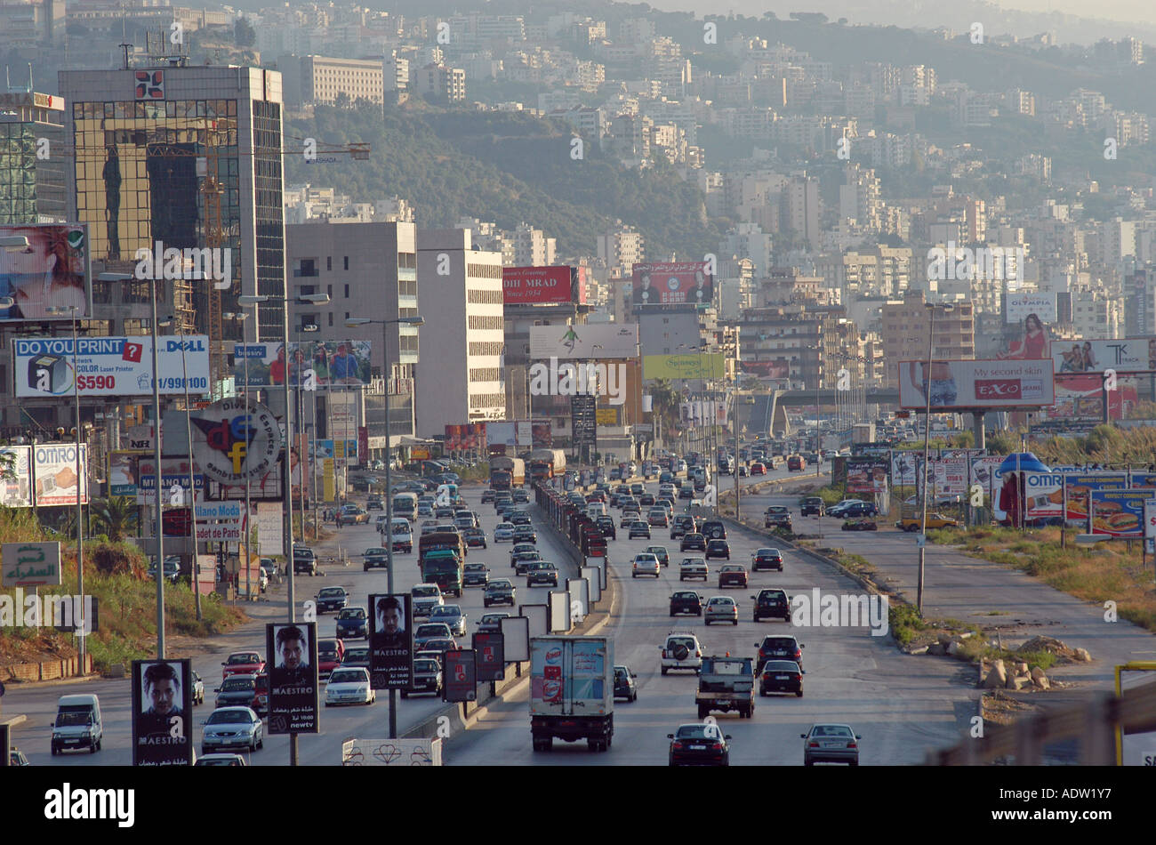 Highway linking Beirut to Northern lebanon in the area of Jal el Dib ...