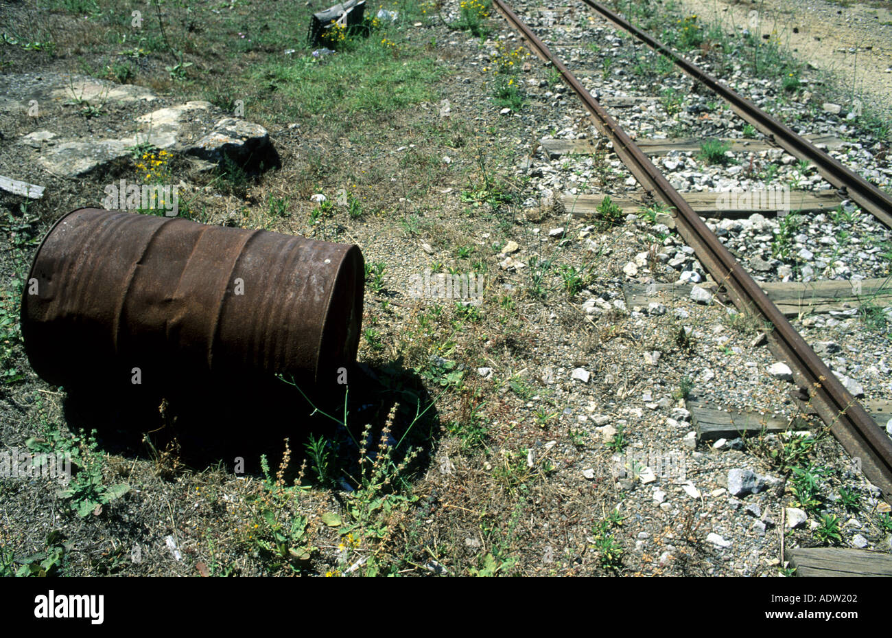 Oil Containers in the nature Stock Photo - Alamy