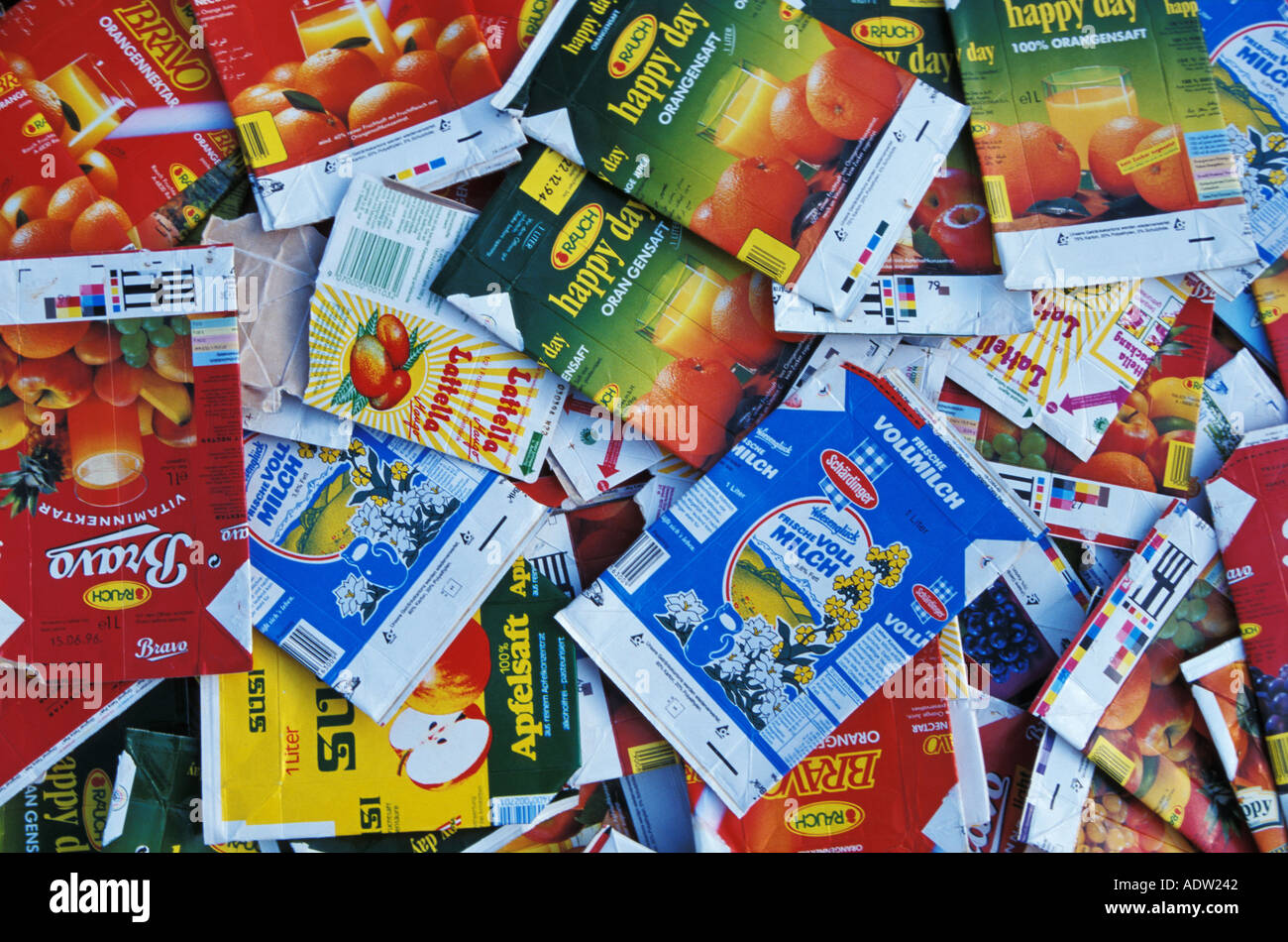 garbage, drinking cartons, Tetrapack Stock Photo - Alamy
