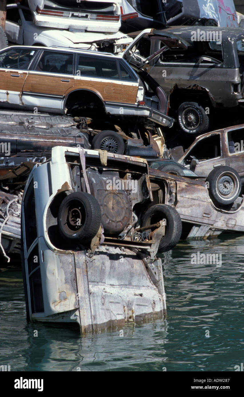 stage Festspielbühne Bregenz, car wrecks Stock Photo - Alamy