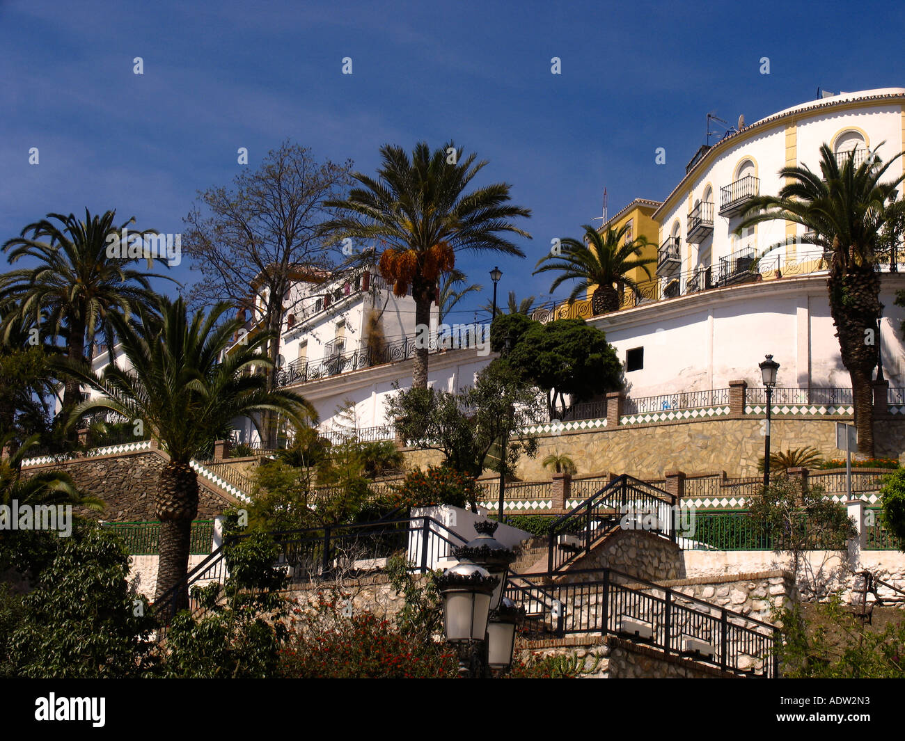 Picturesque corner in Torrox Pueblo Costa del Sol Andalucia Spain Stock ...
