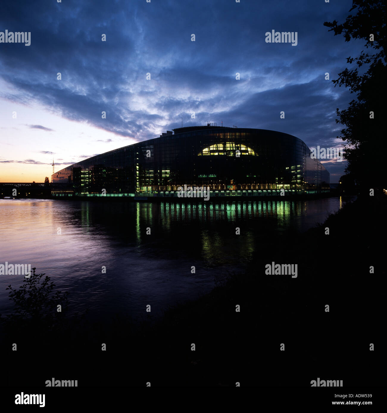 Louise weiss building night hi-res stock photography and images - Alamy