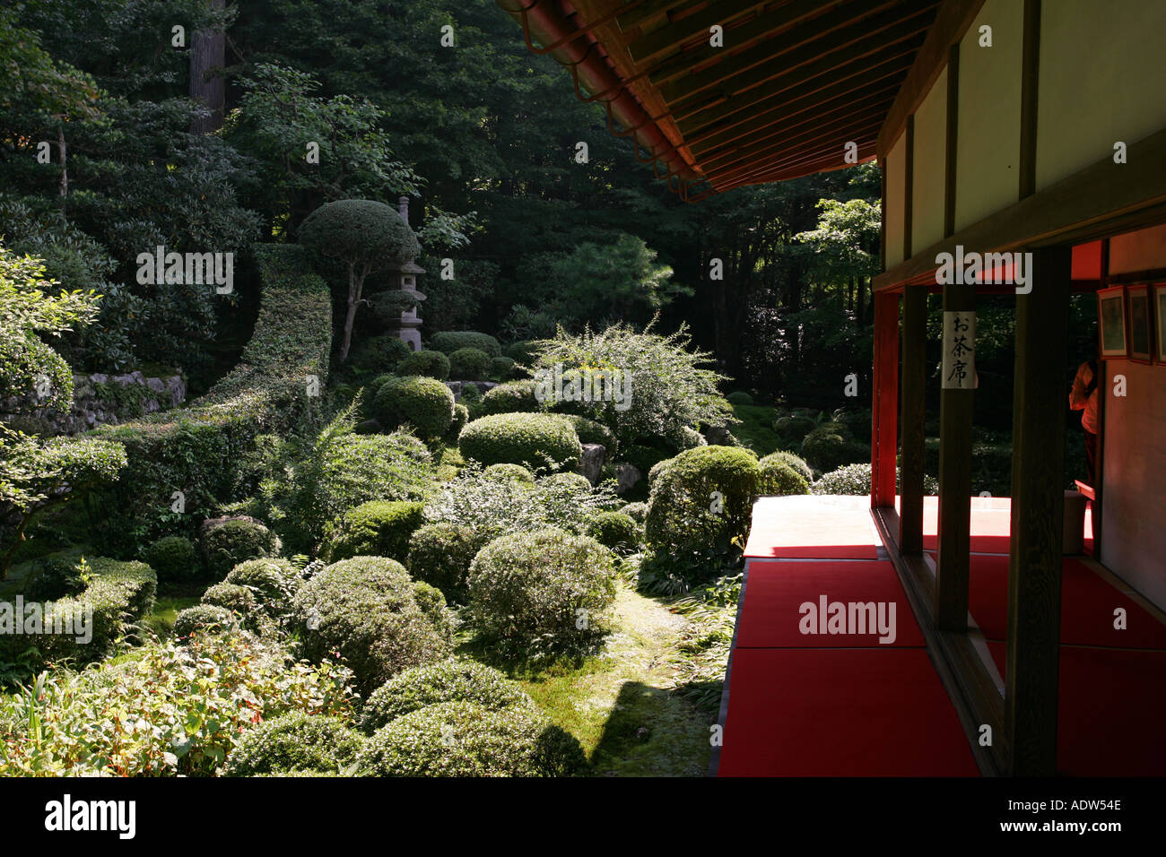 Ancient Sanzen In temple is bathed in sunlight as it looks over a ...