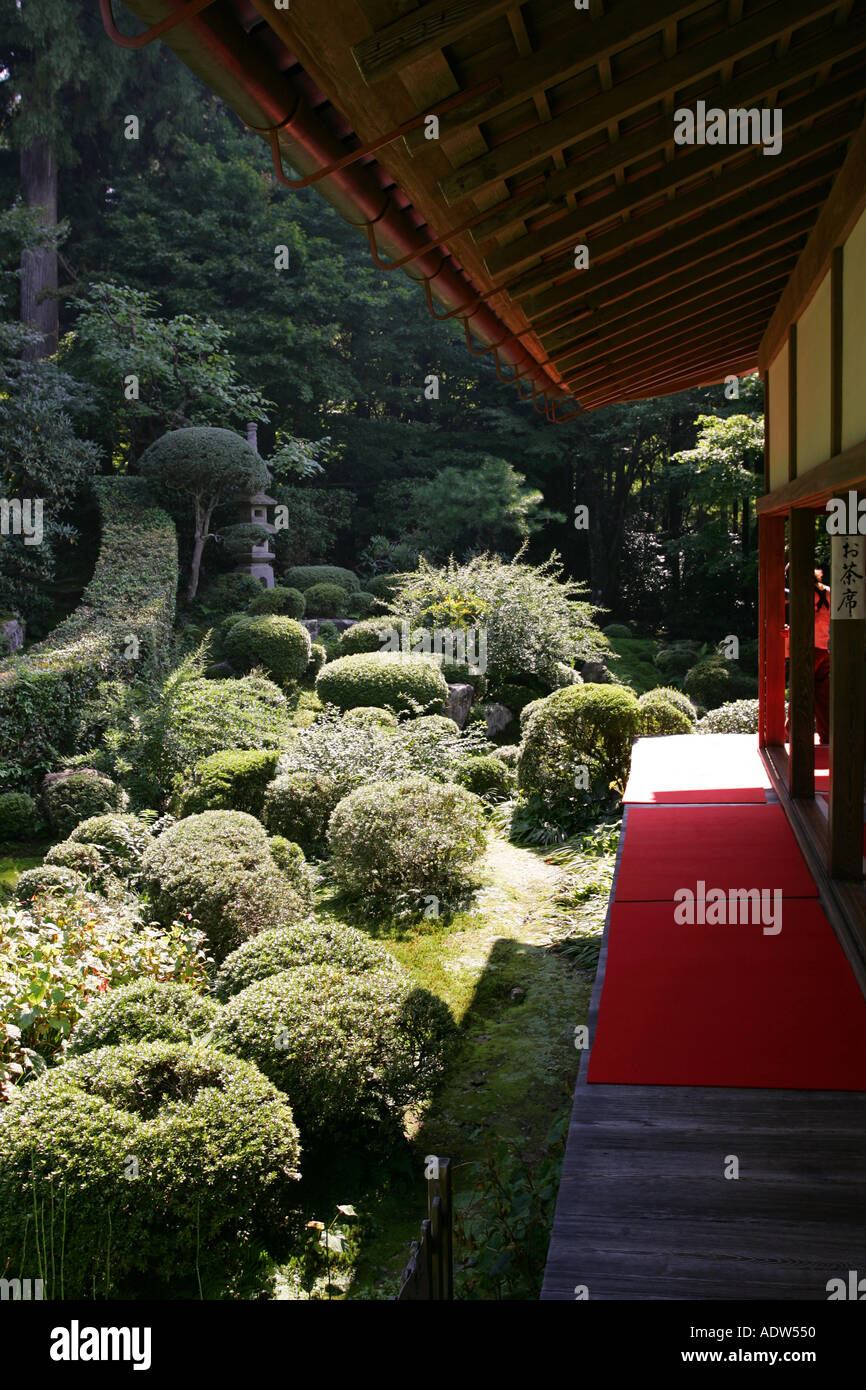 Ancient Sanzen In temple is bathed in sunlight as it looks over a ...