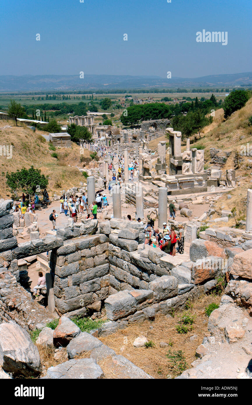 Curetes Street leading to the Library, Ephesus in Turkey Stock Photo ...