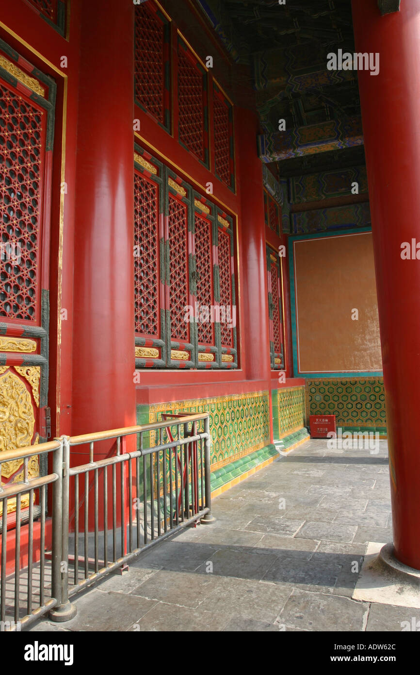 Traditional red Chinese architecture in the Forbidden city Beijing ...