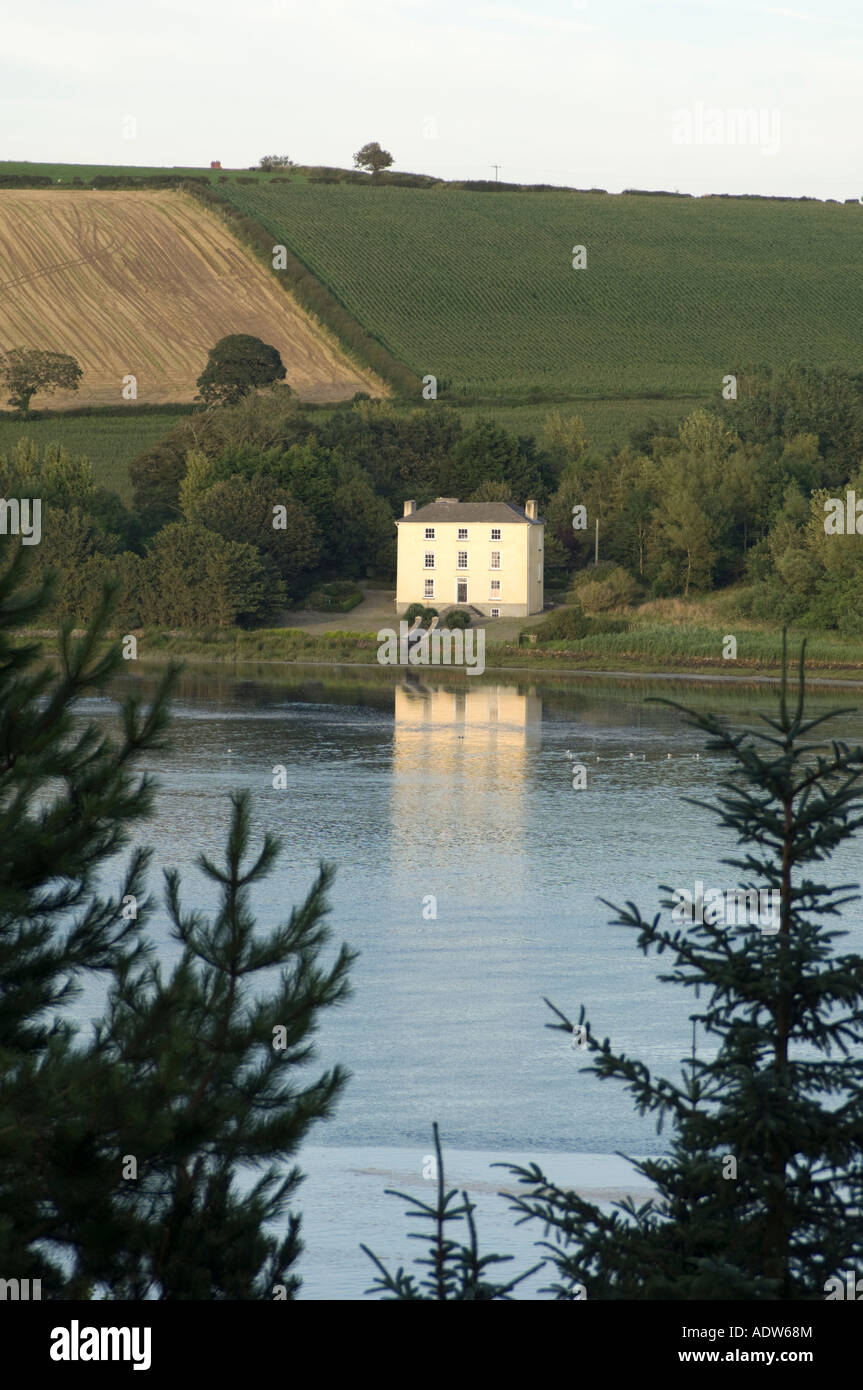 The teifi estuary west of Cardigan town wales with Georgian house ...