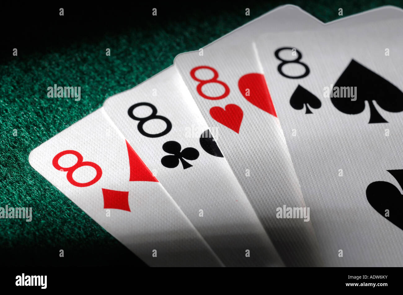 All four eights from pack of playing cards Stock Photo - Alamy