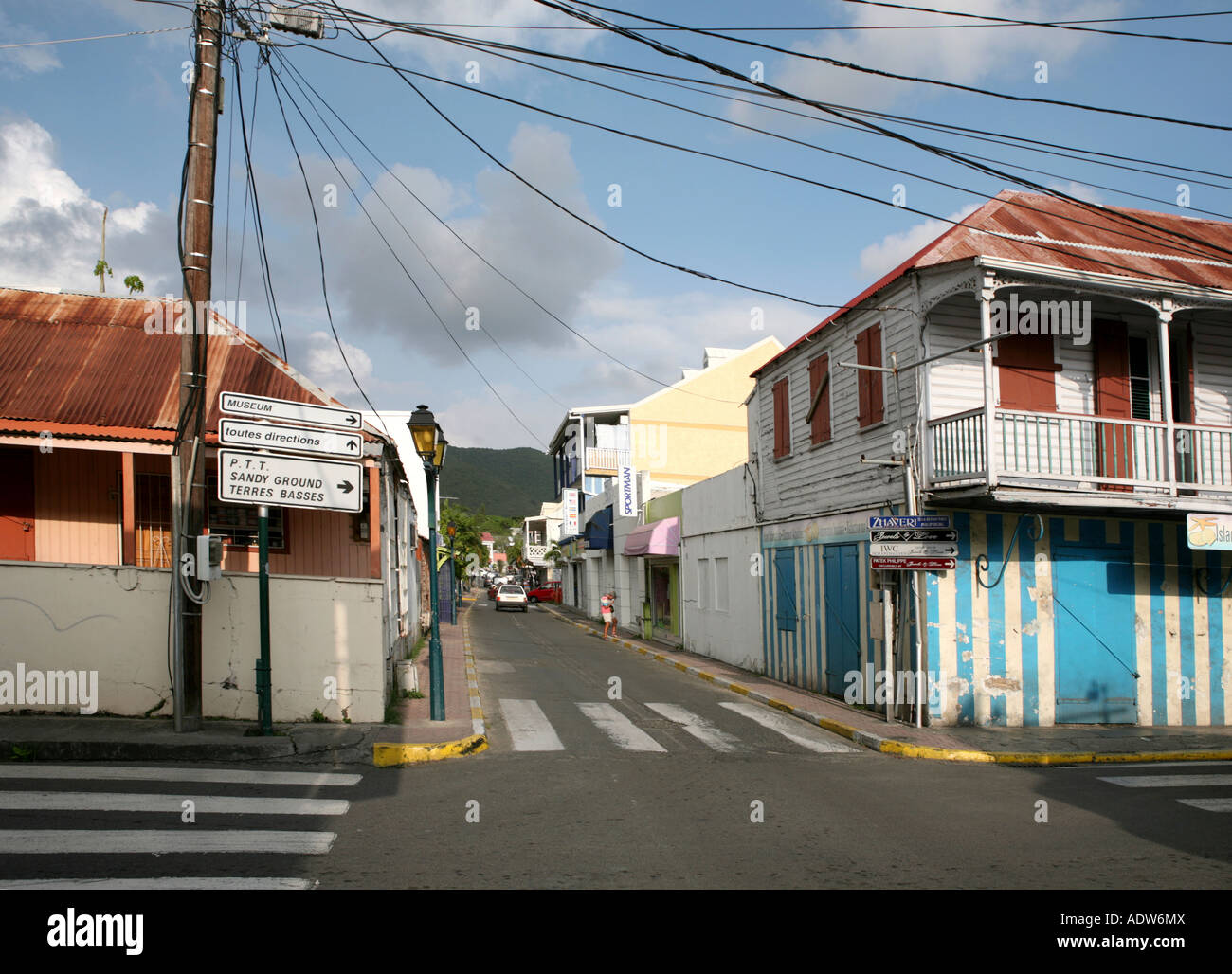 Typical street in Marigot, St Maarten Stock Photo - Alamy
