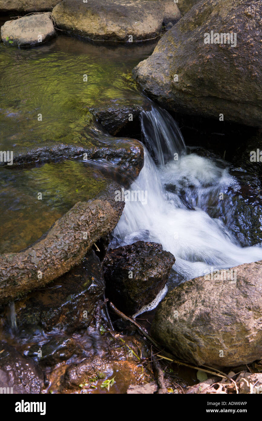 Chewacla Falls waterfall over dam at Chewacla State Park in Alabama USA ...