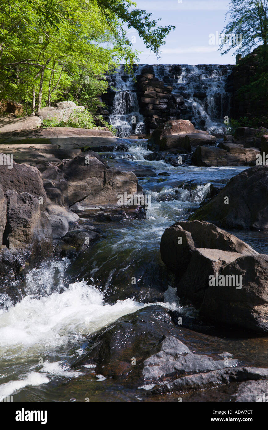 Chewacla Falls waterfall over dam at Chewacla State Park in Alabama USA ...