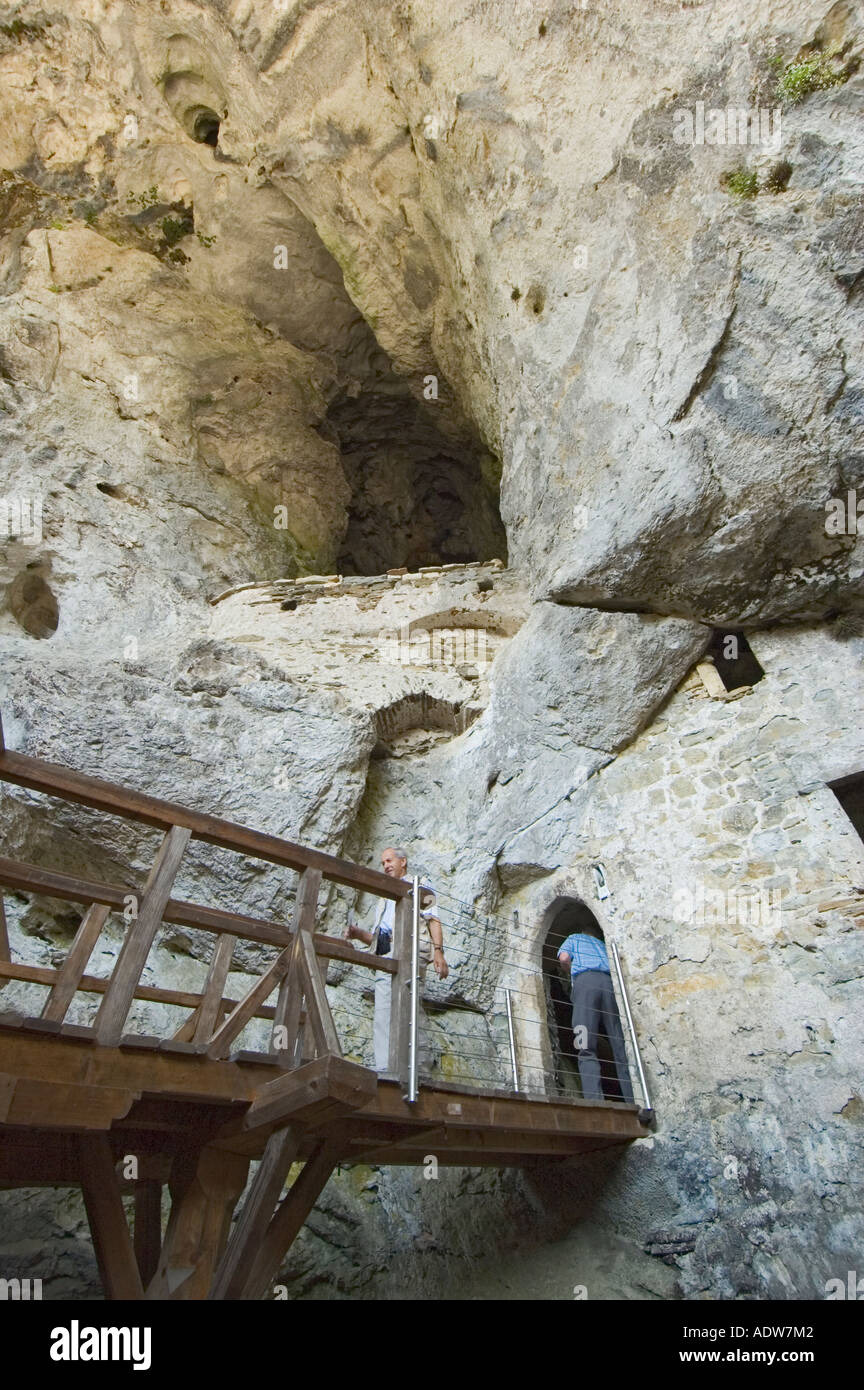 Slovenia Predjama Castle interior passage Stock Photo - Alamy