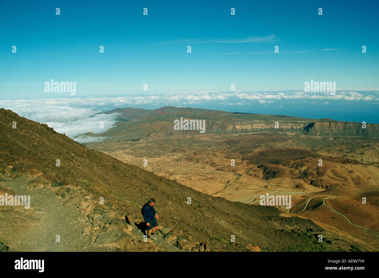 Climbing down from the crater of Mt Teide Parque Nacionale Del Teide ...