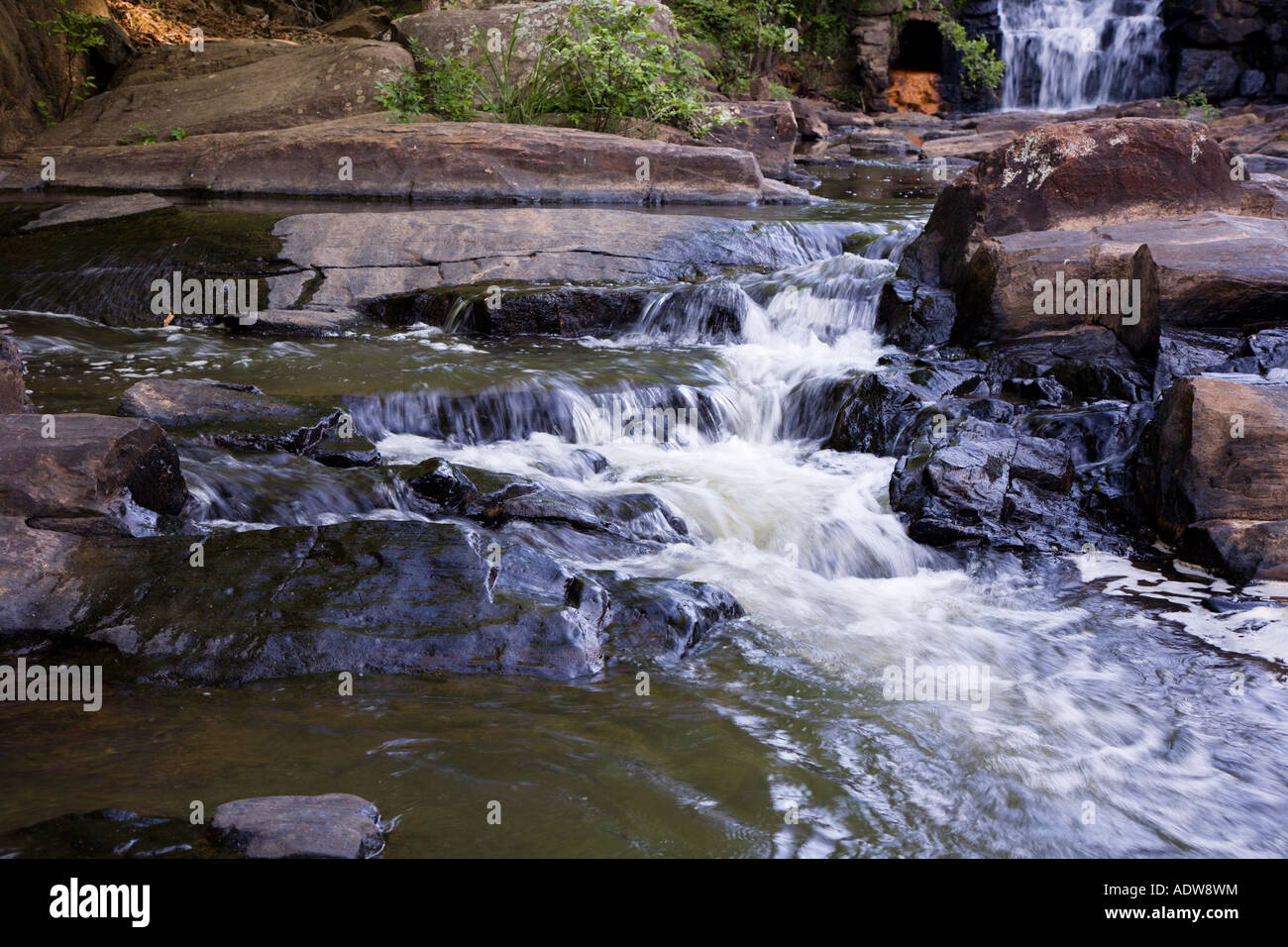 Chewacla Falls waterfall over dam at Chewacla State Park in Alabama USA ...