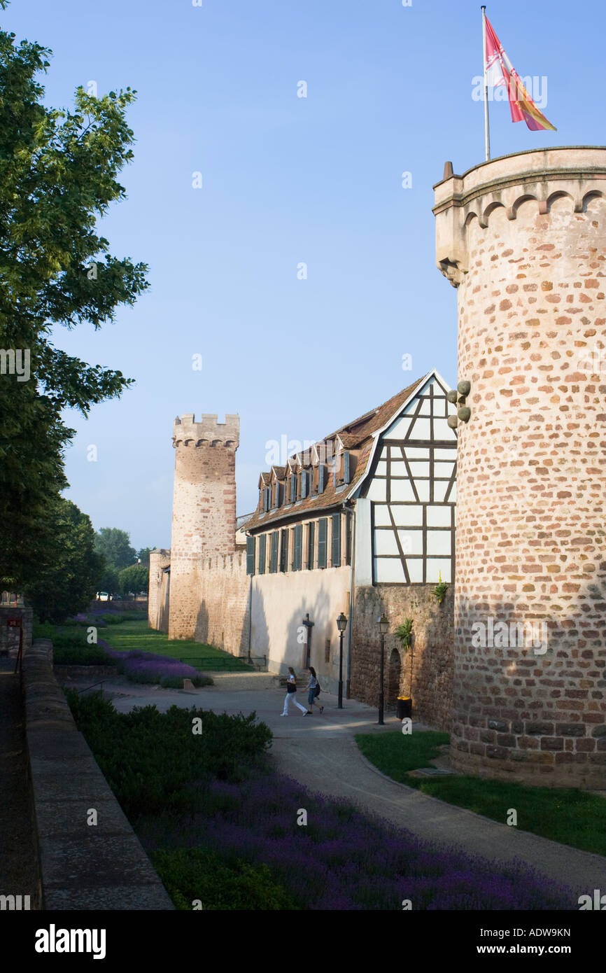 City walls of Obernai, Alsace, France Stock Photo - Alamy