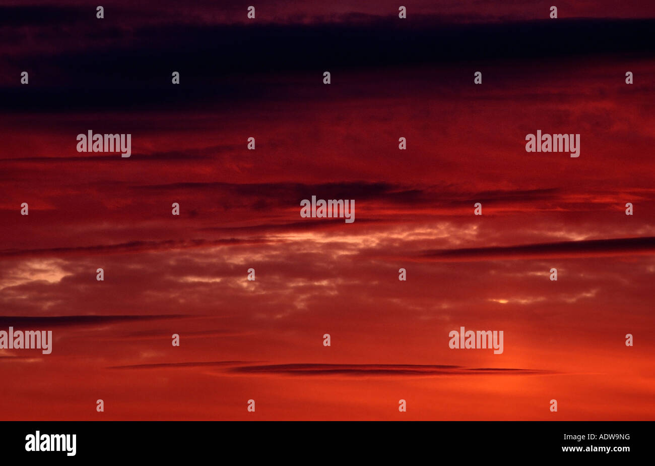 cloud after stormsky dark mysterious red purple Stock Photo - Alamy