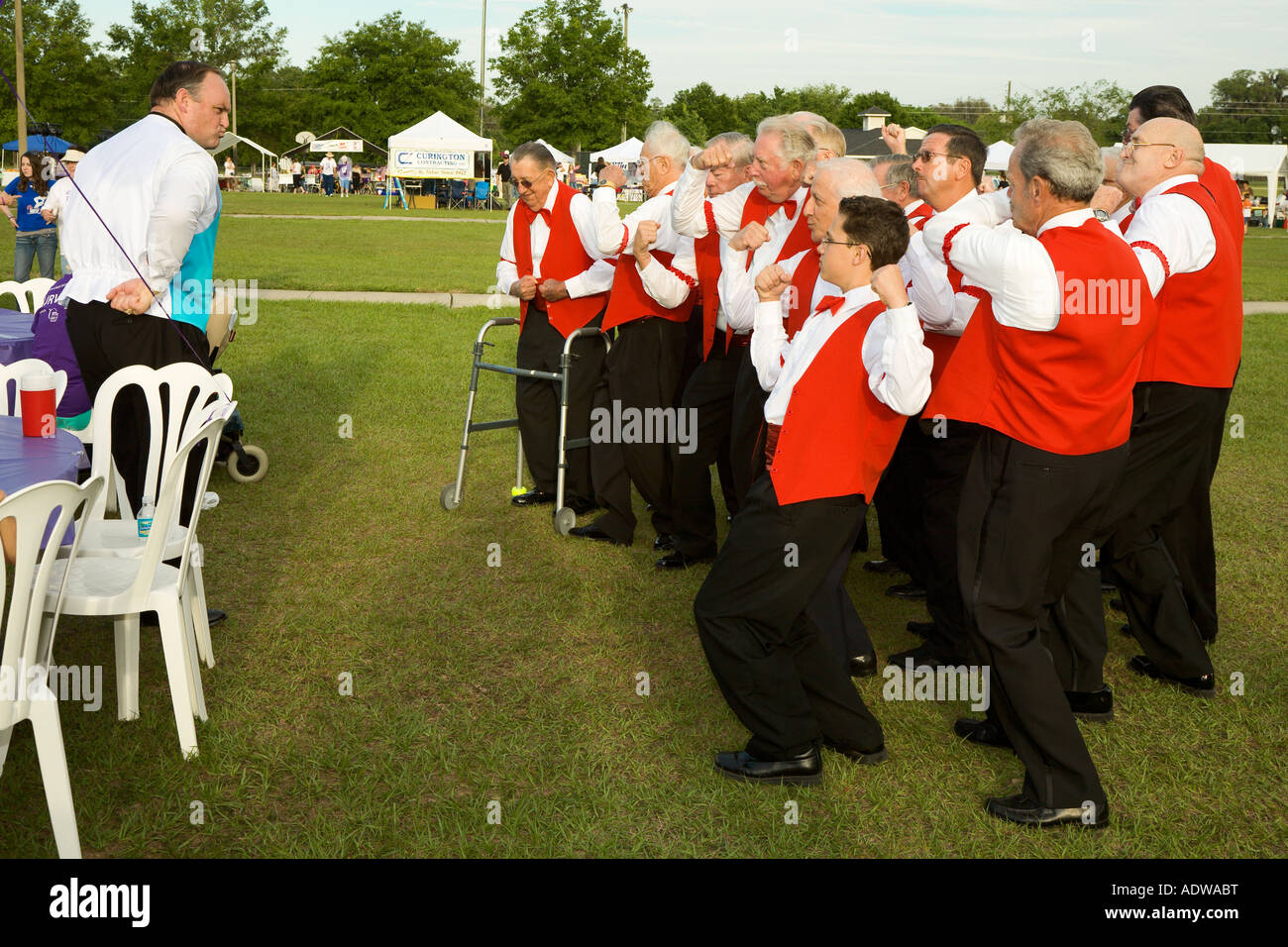Old fashioned Barber Shop Singers performing at American Cancer Society ...
