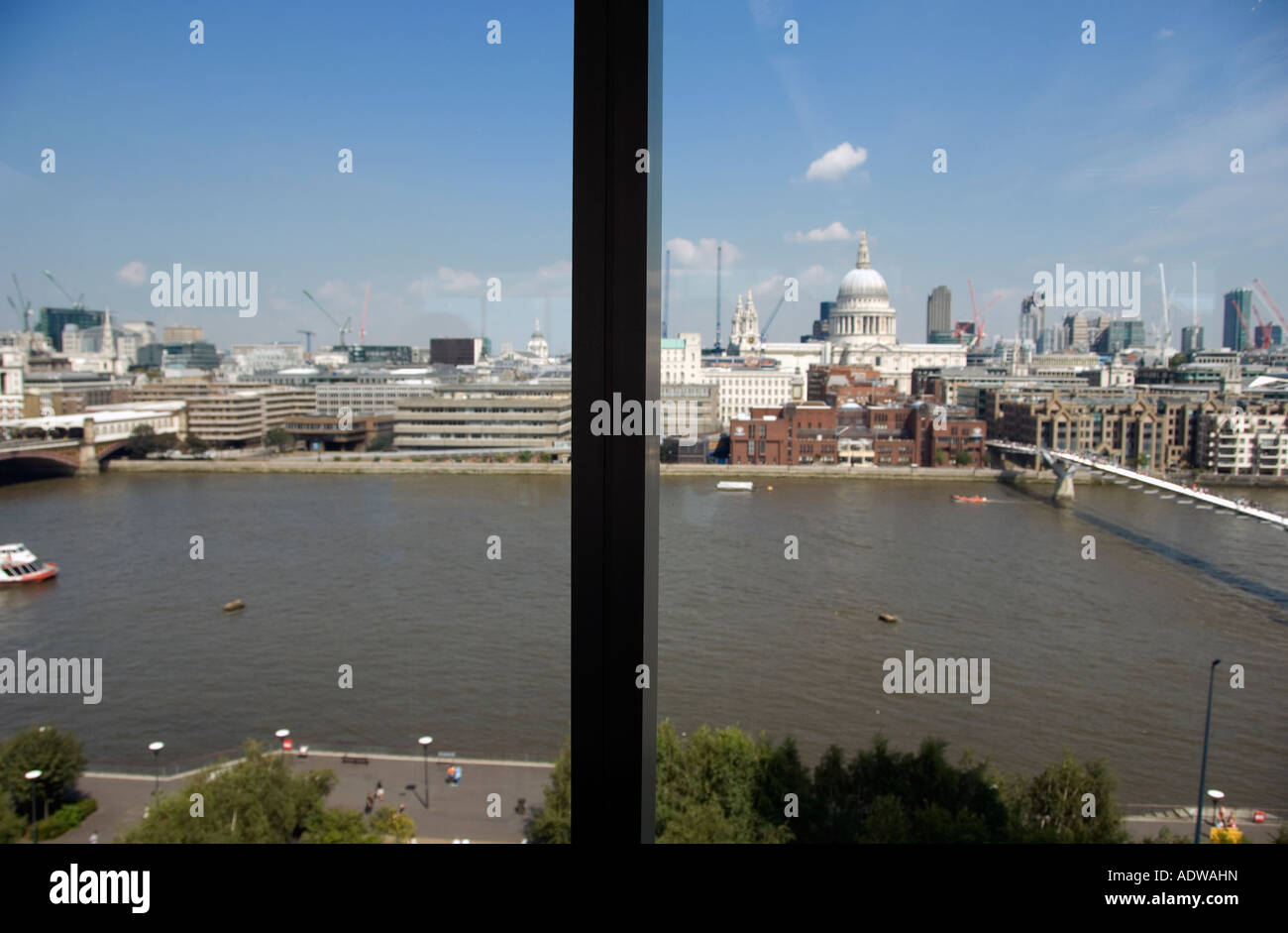 View out of a window from the Tate Modern in London Stock Photo - Alamy