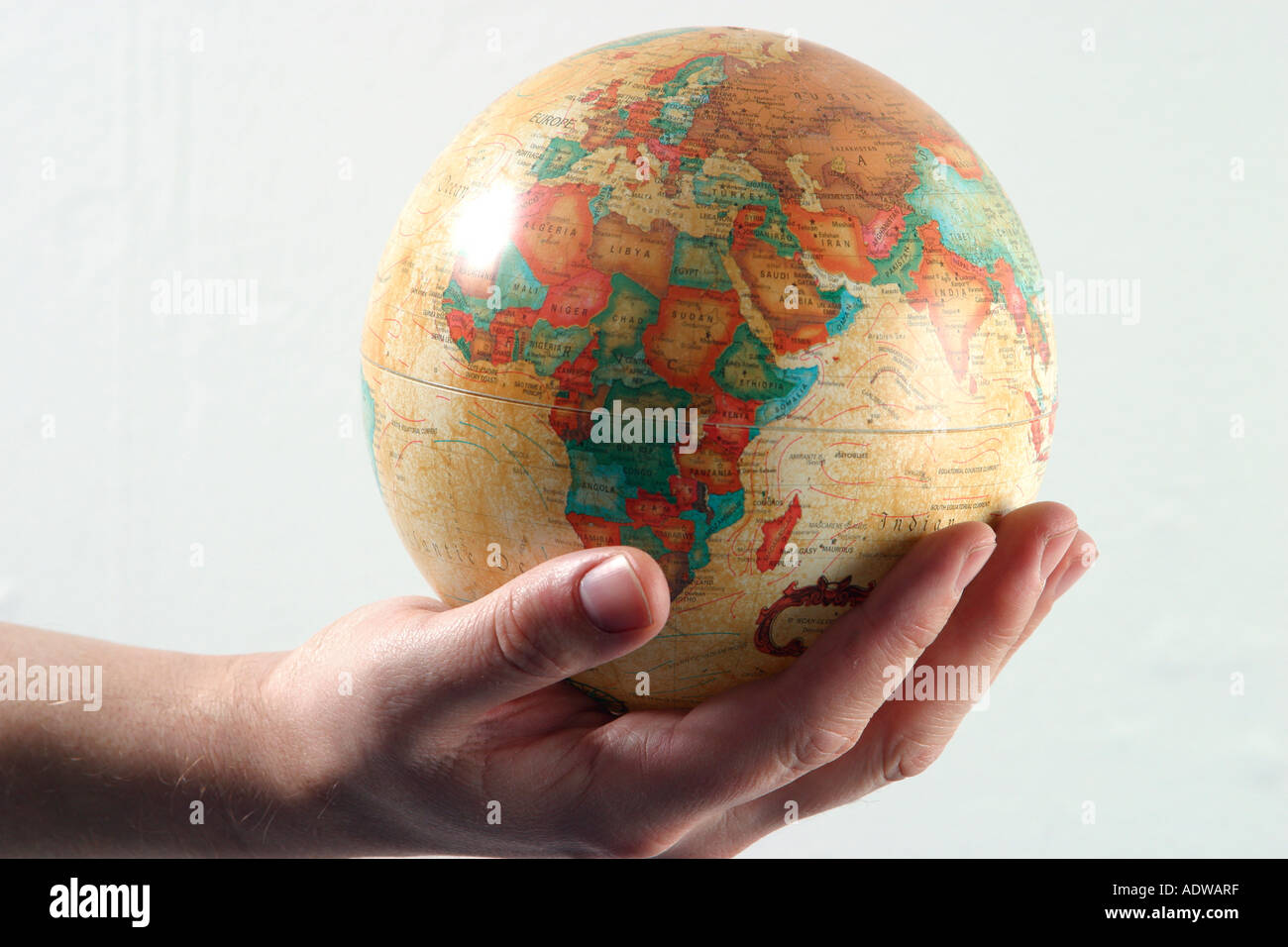 World in his hand Stock Photo - Alamy